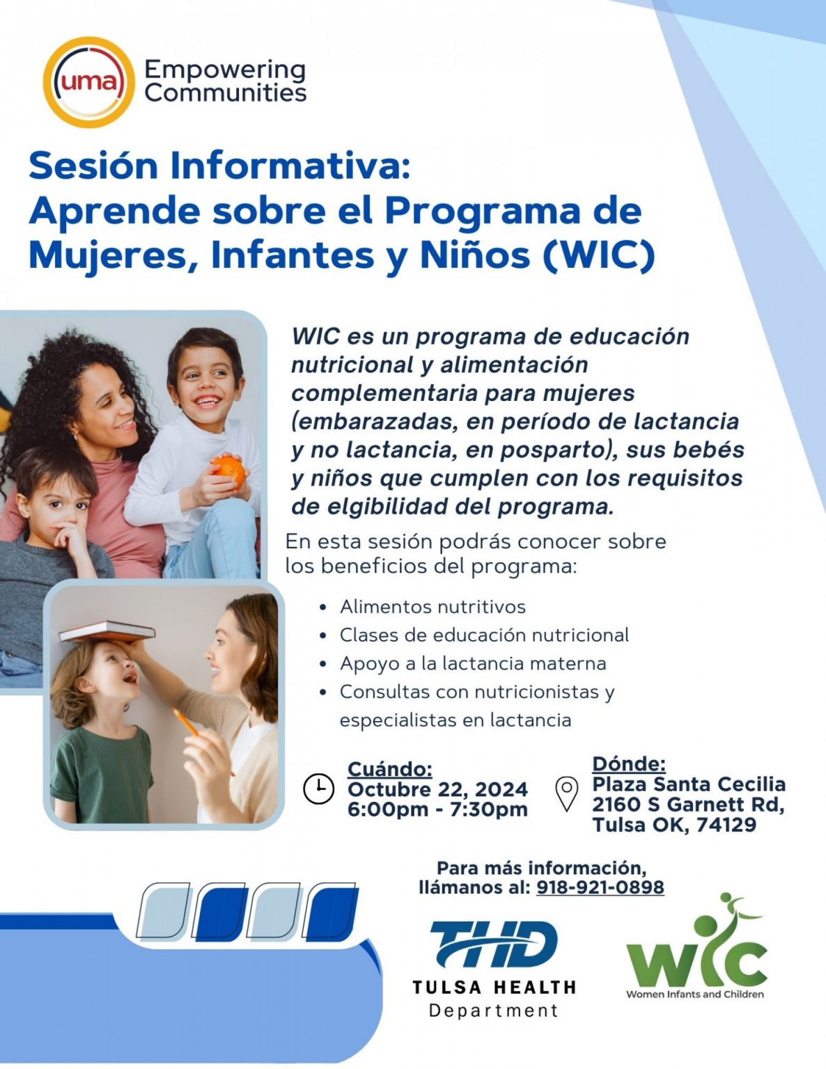 Sesión educativa de WIC en español - Tulsa Health Department
